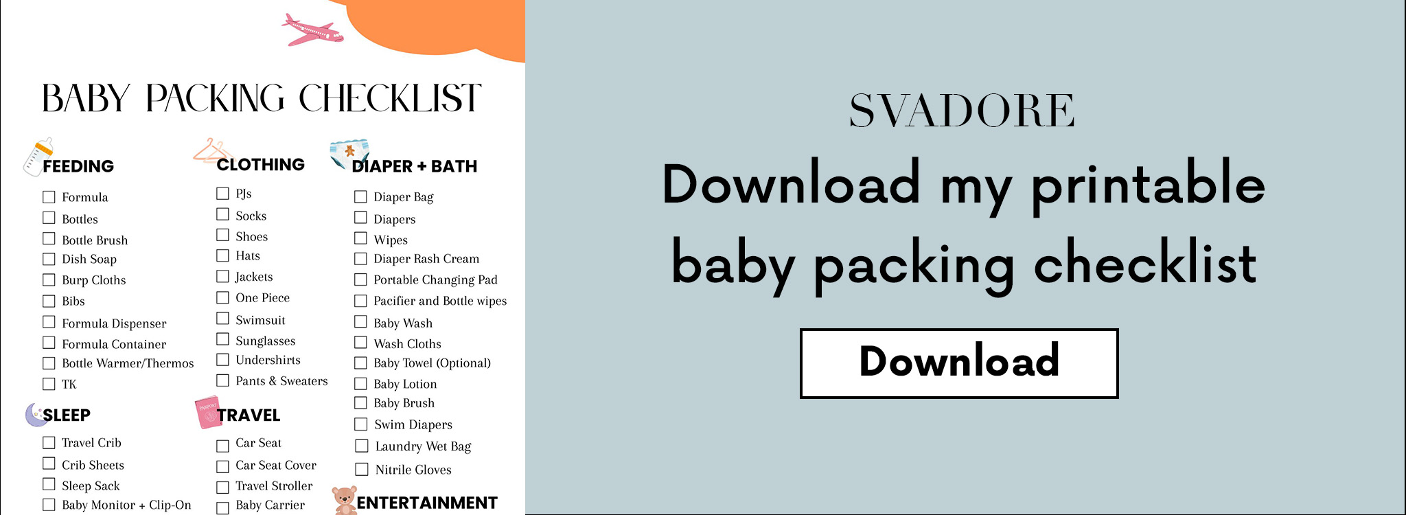 Printable Baby Packing Checklist According to a Well-Seasoned Traveller ...